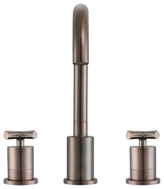 Ava Widespread Cross-Handle 3-Hole Bathroom Faucet in Oil Rubbed Bronze ...