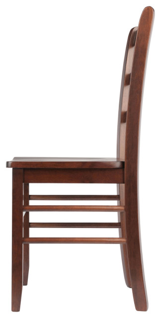 Benjamin 2-Piece Ladder-back Chair Set, Walnut - Transitional - Dining ...