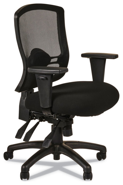 Modern Office Chair, Waterfall Seat & Mesh Back With Adjustable Lumbar ...