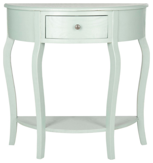 Anna Demilune Small Console, Dusty Green - Transitional - Console ...