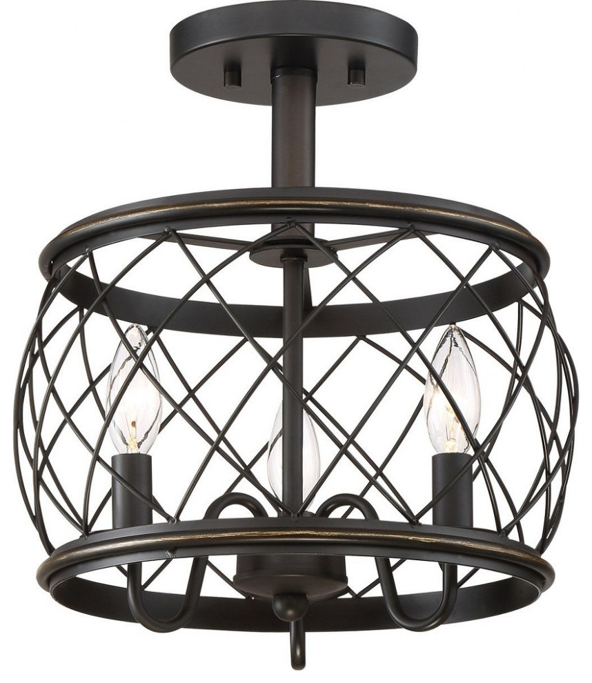 3 Light Semi-Flush Mount-Palladian Bronze Finish - Ceiling - Semi-Flush ...