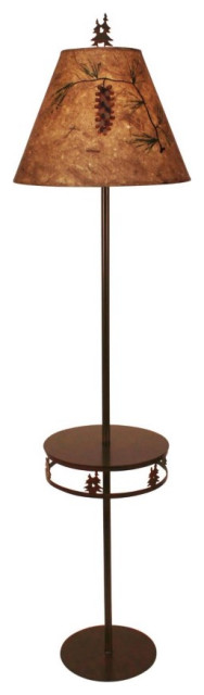 Burnt Sienna and Rust Iron Round Double Tree Band Tray Floor Lamp ...