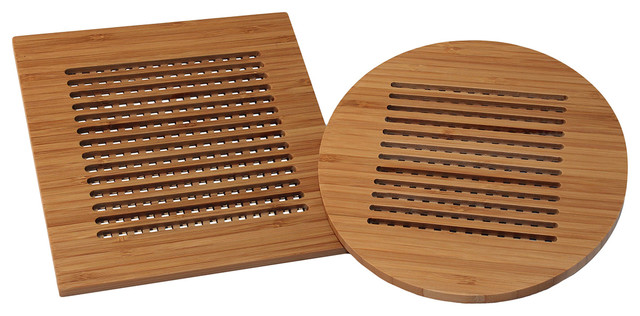 Totally Bamboo Bamboo 2 Piece Lattice Trivet Set - Asian - Trivets - by ...
