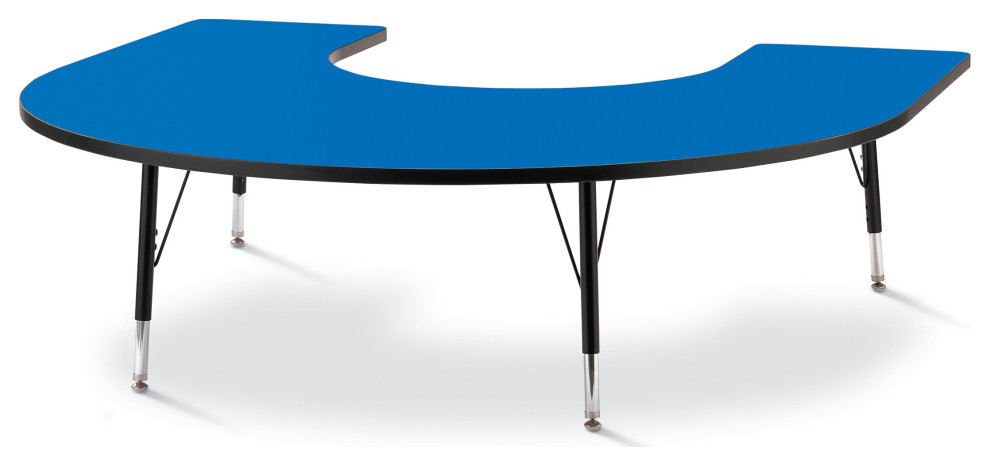Berries Horseshoe Activity Table - 66" X 60", T-height - Blue/Black ...