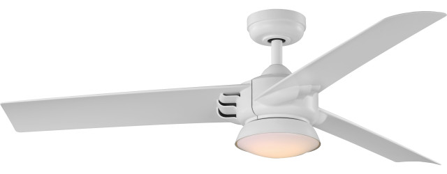Luxury Contemporary Ceiling Fan, Matte White - Contemporary - Ceiling ...
