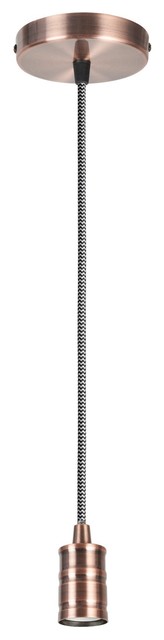 21023 , 1-Light Hanging Socket Pendant Fixture With Antique Copper ...