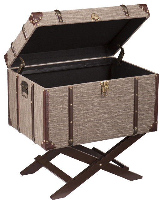 Devane Linen Trunk File Storage - Transitional - Decorative Trunks - by ...
