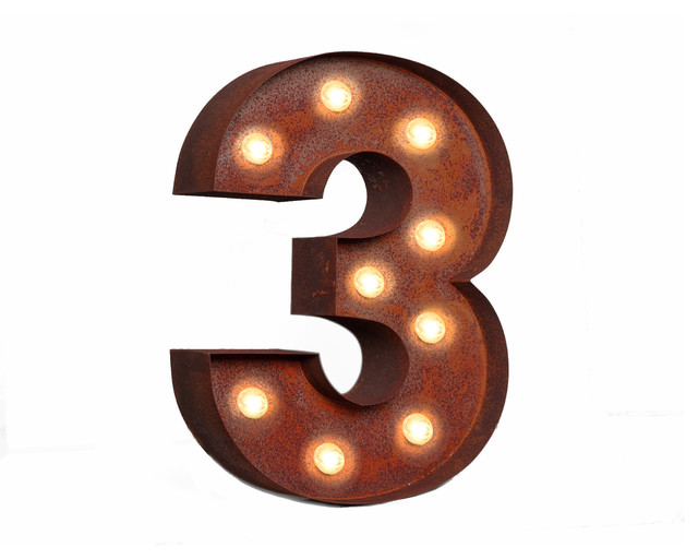 Vintage Retro Lights and Signs Number "3" - Contemporary - Novelty ...