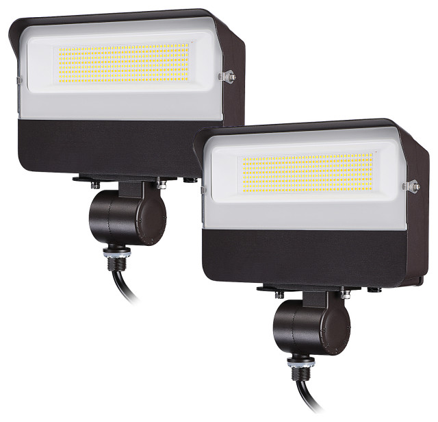 2-Pack 1-10V Dimmable 100W 3CCT LED Knuckle Mount Flood Light ...