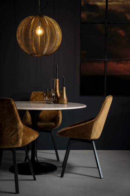 Brown Velvet Dining Chairs (2) | By-Boo Beau - Midcentury - Dining ...