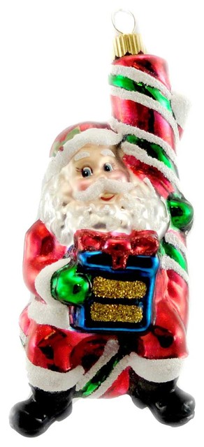 Christopher Radko CANDIE CANE Blown Glass Sparkle Bright Ornament ...