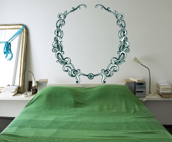 Floral Crest Vinyl Wall Decal FloralCrestUScolor001, 18 in ...