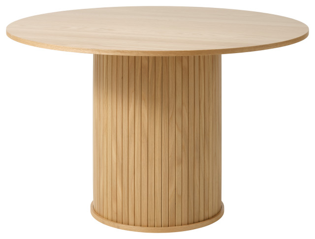 Mid-Century Modern Pedestal Dining Table, Round - Transitional - Dining ...