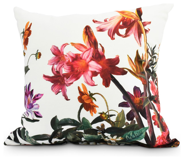Color Me Floral Floral Print Decorative Outdoor Throw Pillow, 20"X20 ...