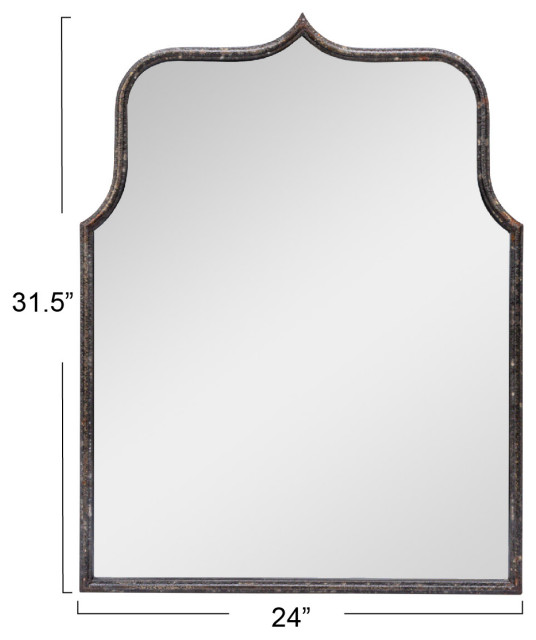 Modern Farmhouse Floor Length Metal Framed Wall Mirror, Distressed ...