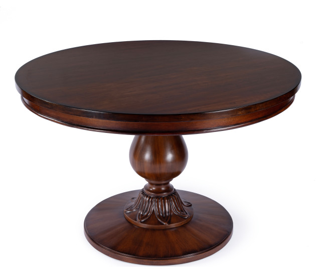 Evie 48" Round Pedestal Dining Table - Traditional - Dining Tables - by ...