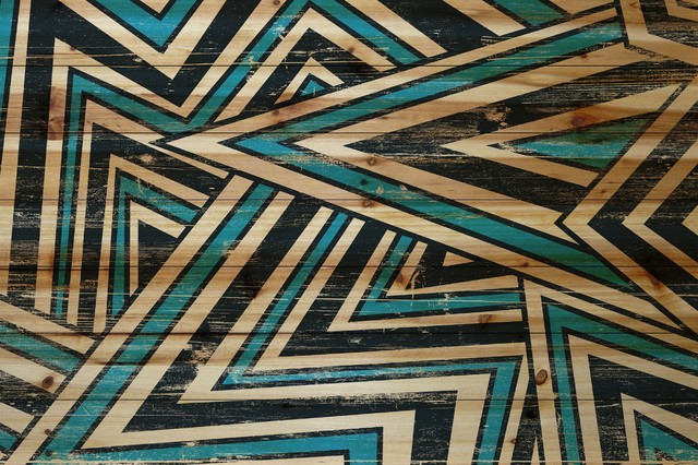 "Alternating Direction" Painting Print on Natural Pine Wood, 36x24 ...