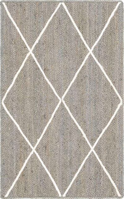 Rug Unique Loom Braided Jute Trellis Gray Rectangular 3' 3 x 5' 0 ...