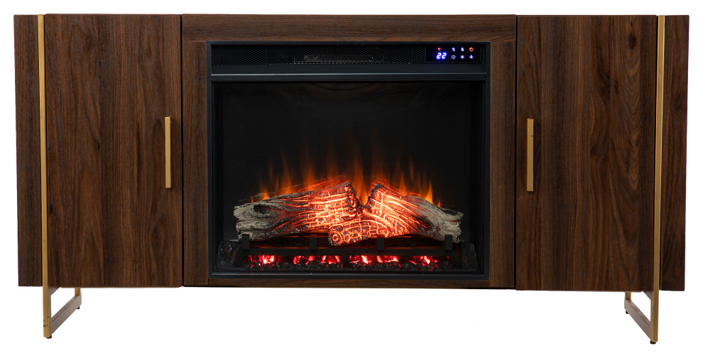 Vicente Touch Screen Electric Fireplace With Media Storage ...