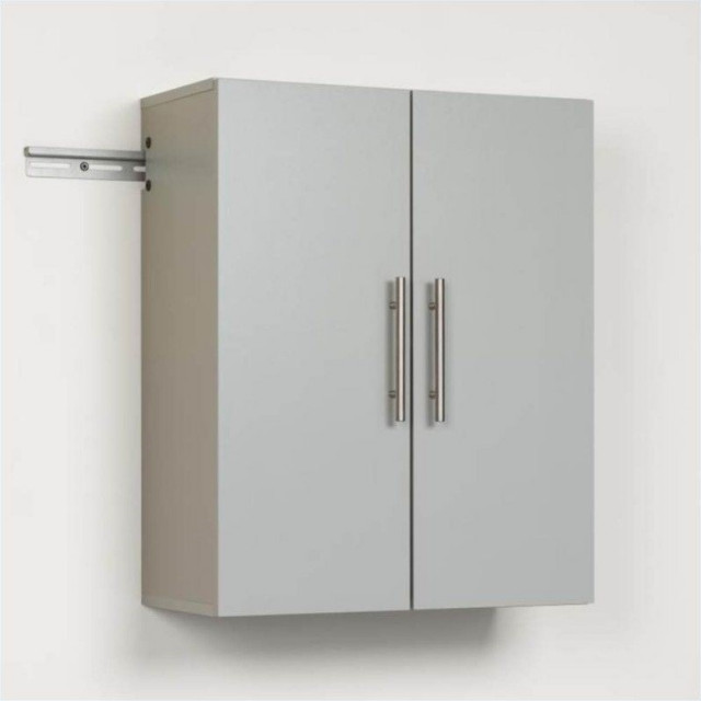 Prepac HangUps 24" Upper Storage Cabinet in Light Grey Laminate ...