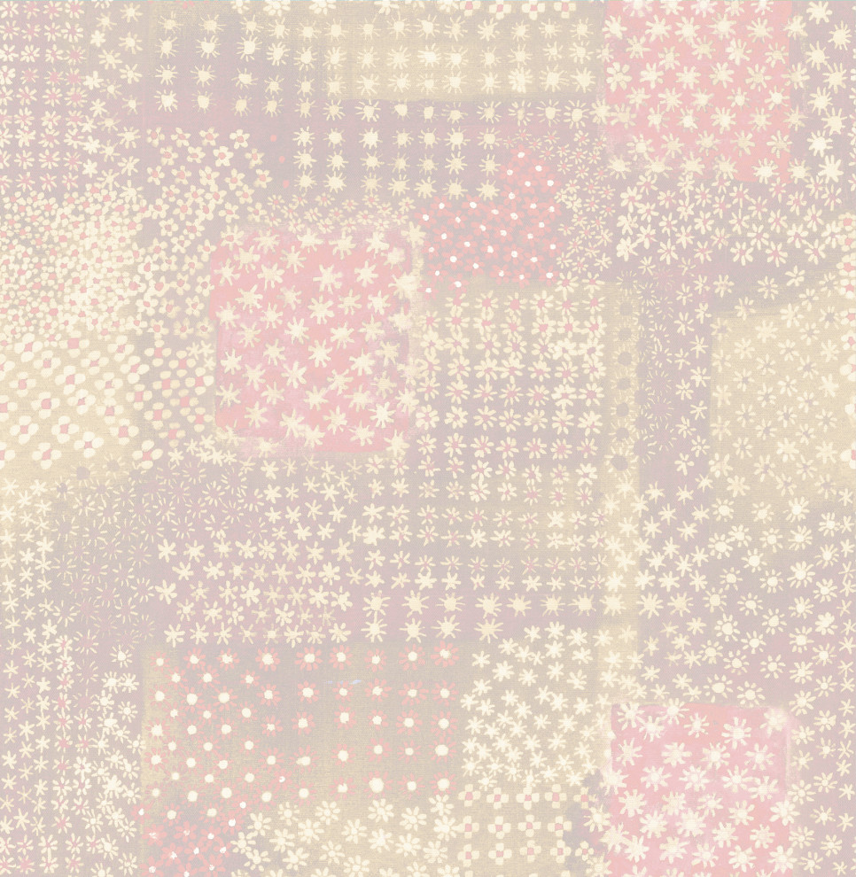 Flower Power Pink Patchwork Wallpaper, Sample - Contemporary ...