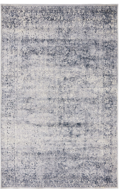 Rug Unique Loom Chateau Navy Blue Rectangular 4' 0 x 6' 0 ...