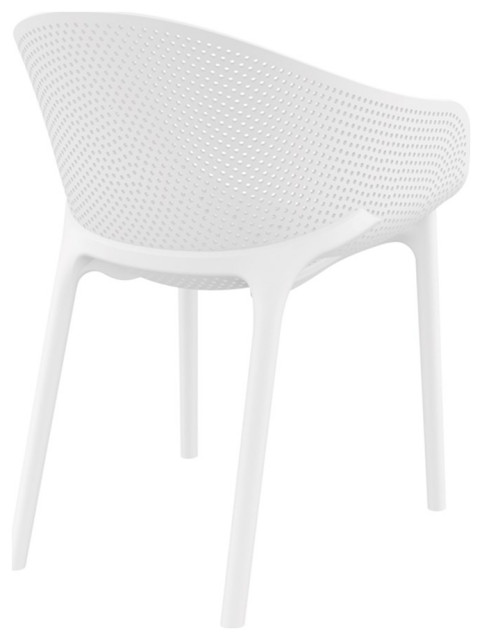 Compamia Sky Pro Stacking Dining Chair in White finish - Midcentury ...