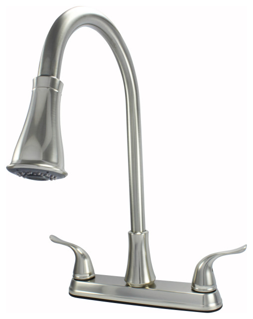 WMF-8201ZLP-BN- Two Handle High Arc Pulldown Kitchen Faucet ...