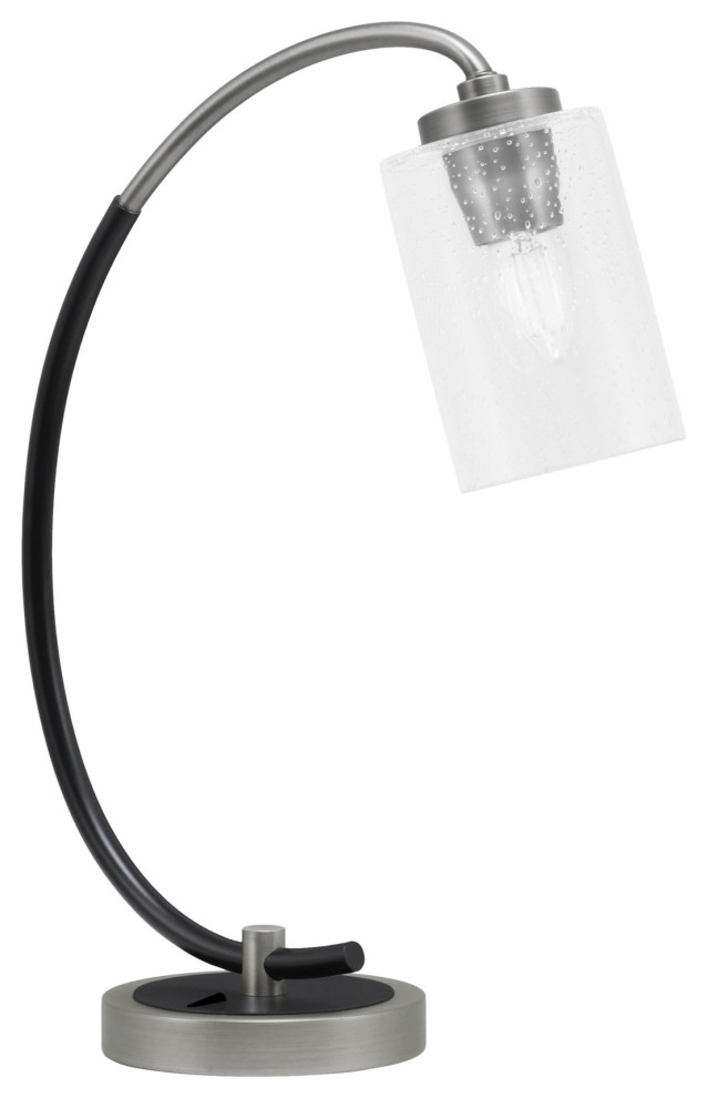 Table Lamps & Desk Graphite & Matte Black Finish 4 Clear Bubble Glass ...