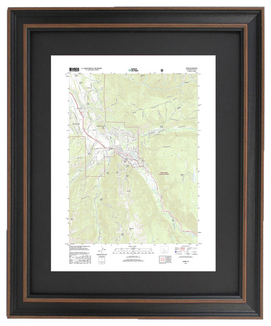 Framed Topographic Map, Aspen, Colorado, Poster - Traditional - Prints ...