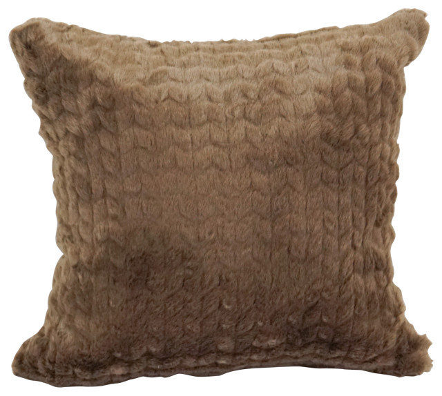 17" Jacquard Throw Pillow With Insert, Dainty Mocha - Transitional ...