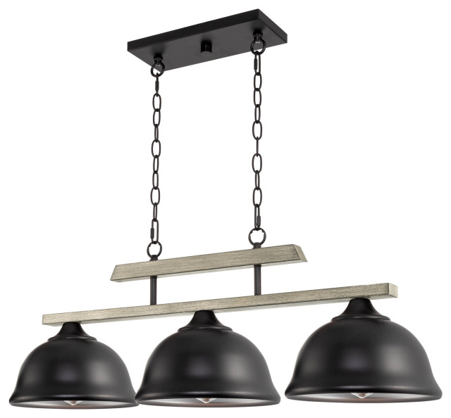 Kira Home Kenley 35" Farmhouse Island Light, Dome Shades, Adjustable ...