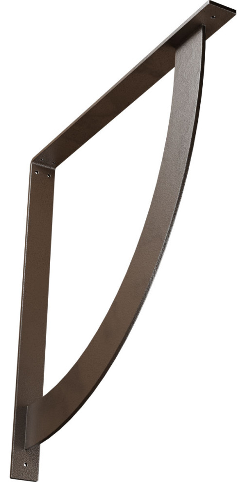 1 1/2"Wx5 1/2"Dx8"H Edwards Wrought Iron Bracket, Single Center Brace ...