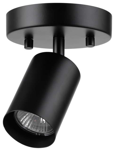Pratt 1-Light Matte Black Track Lighting Spotlight - Transitional ...