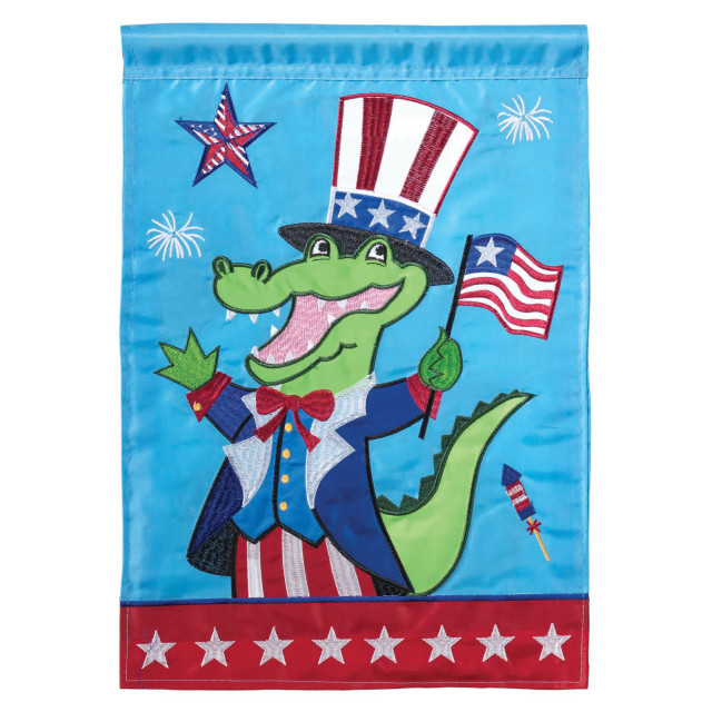 Flag Dbapp Garden, Uncle Sam Alligator - Traditional - Flags And ...