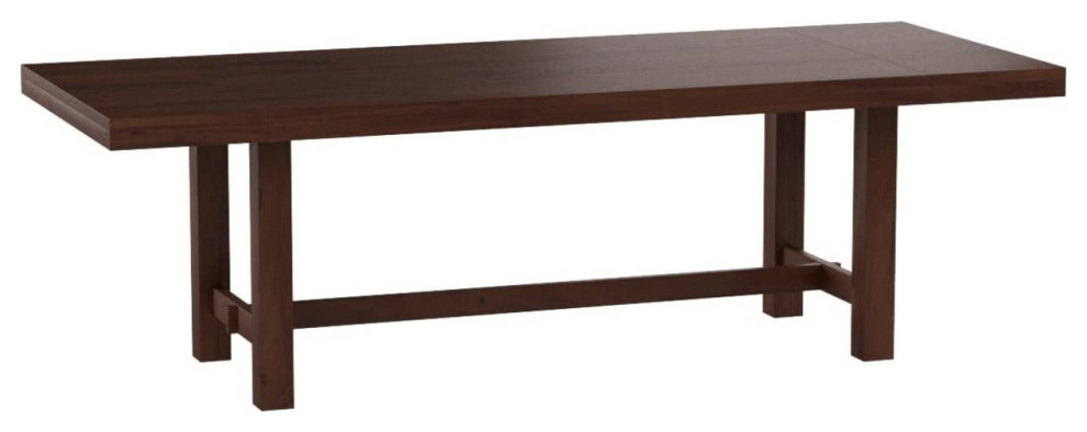 Rustic Farmhouse Dining Table, Large Rectangular Expandable Top, Dark ...