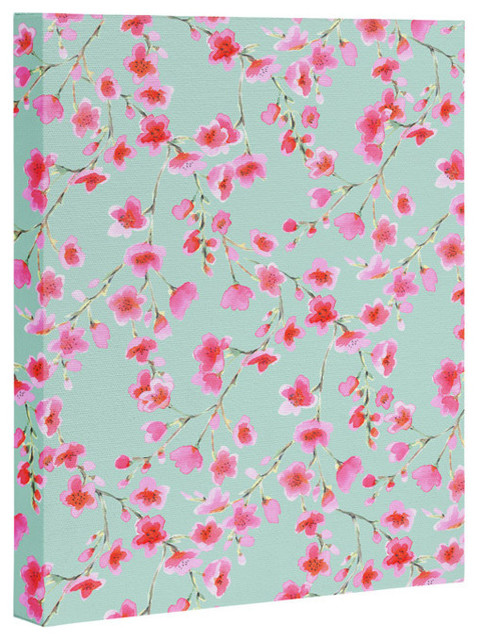 Deny Designs Jacqueline Maldonado Cherry Blossom Mint Art Canvas, 24x30 ...