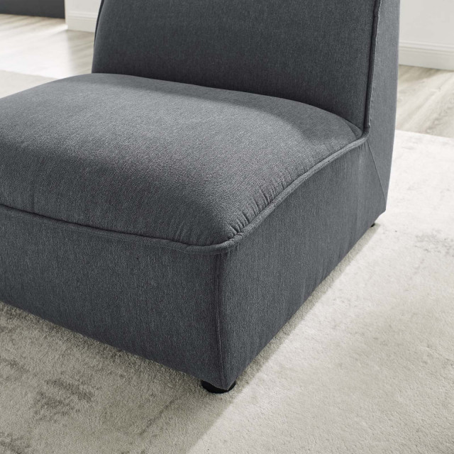 Sofa Middle Chair, Fabric, Dark Gray, Modern, Living Lounge Hospitality ...