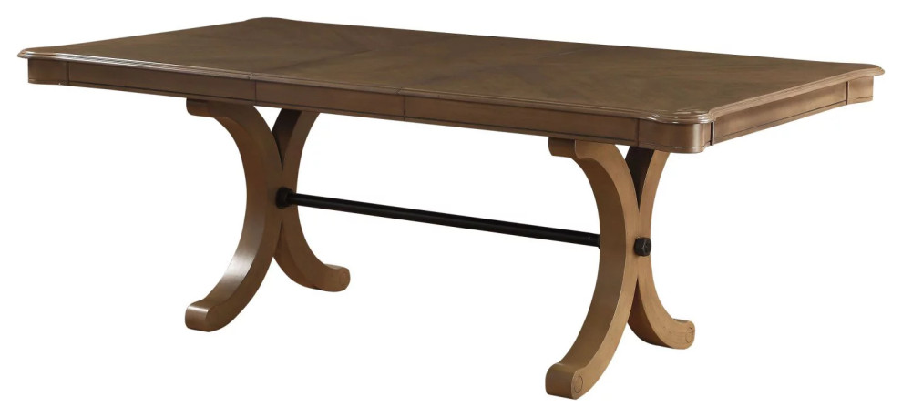 Unique Dining Table, Curved X-Shaped Trestle Base With Rectangular Top ...