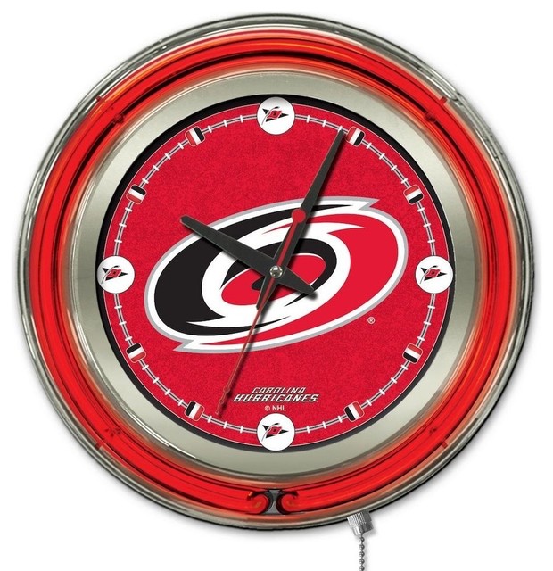 Carolina Hurricanes Neon Clock - Contemporary - Wall Clocks - by ...