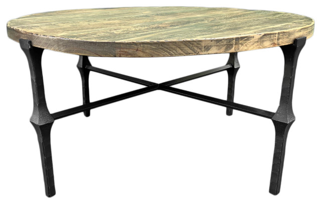 Modern Farmhouse Round Coffee Table - Industrial - Coffee Tables - by ...