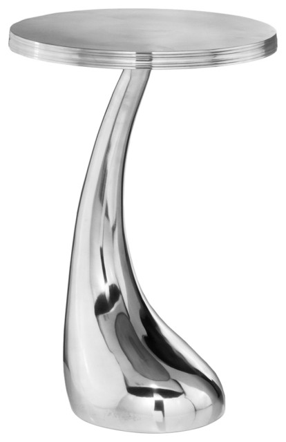 21" Silver Aluminum Round End Table - Contemporary - Side Tables And ...