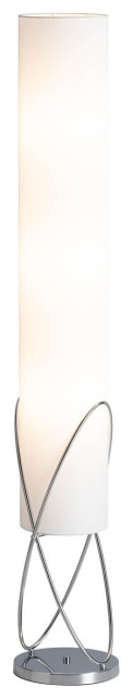 Internal Modern Floor Lamp - Chrome, White Linen Shade, Dimmer Switch ...