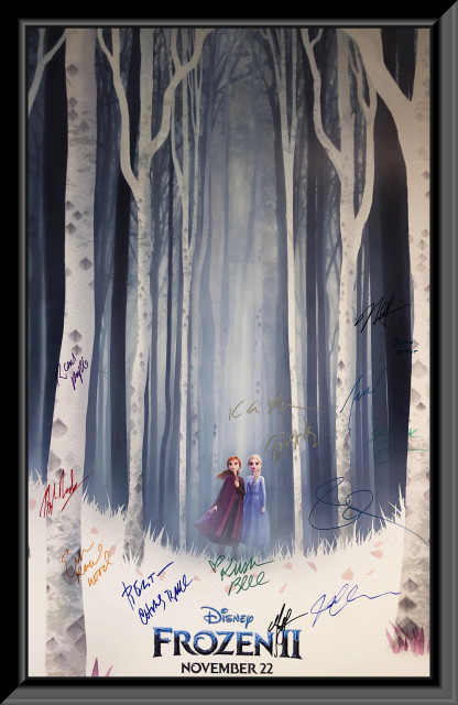 Frozen II cast signed movie poster, 27x40 inches - Contemporary ...