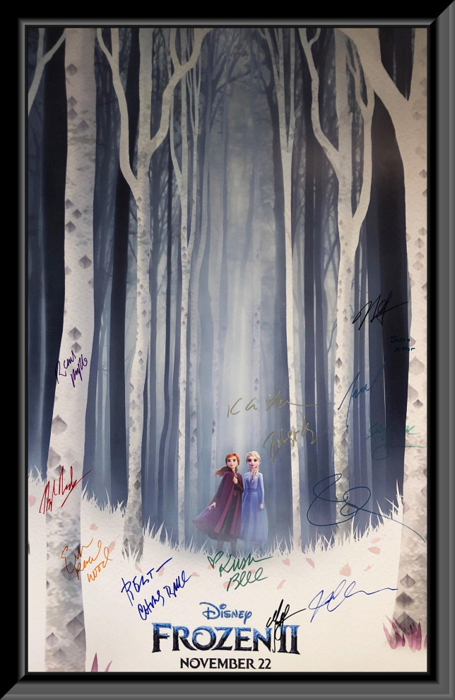 Frozen II cast signed movie poster, 27x40 inches - Contemporary ...