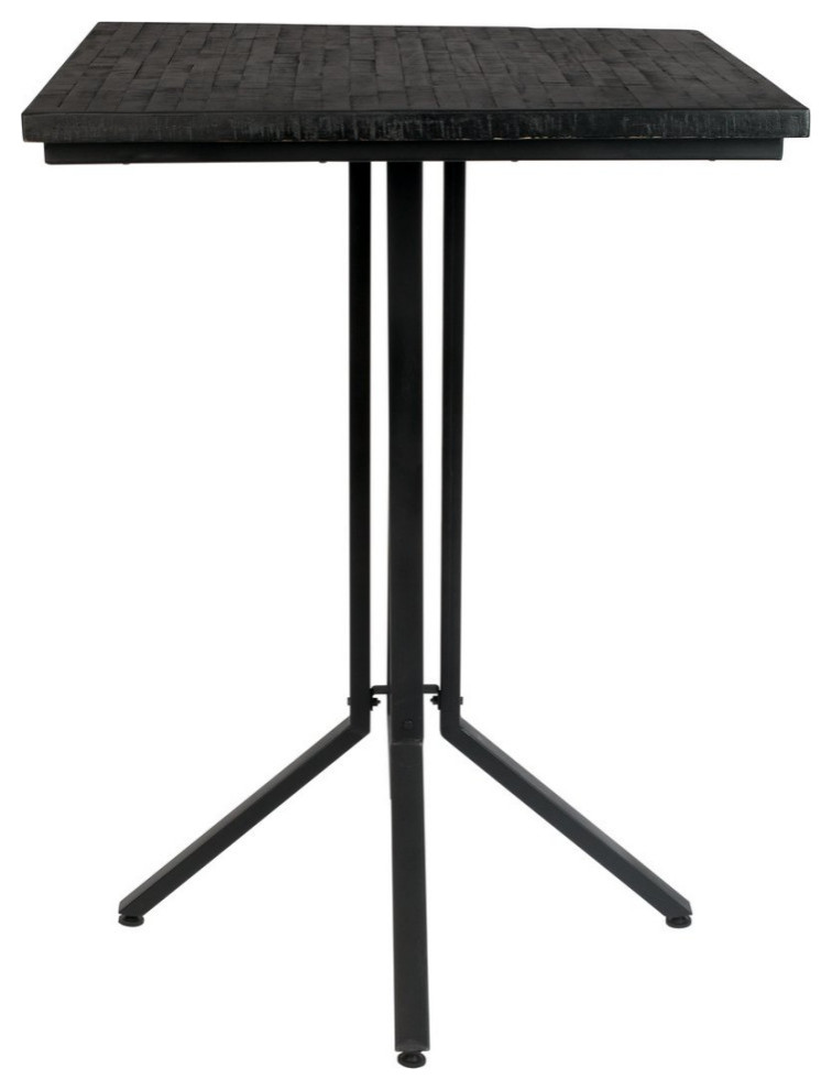 Black Square Teak Bar Table, DF Maze - Industrial - Indoor Pub And ...