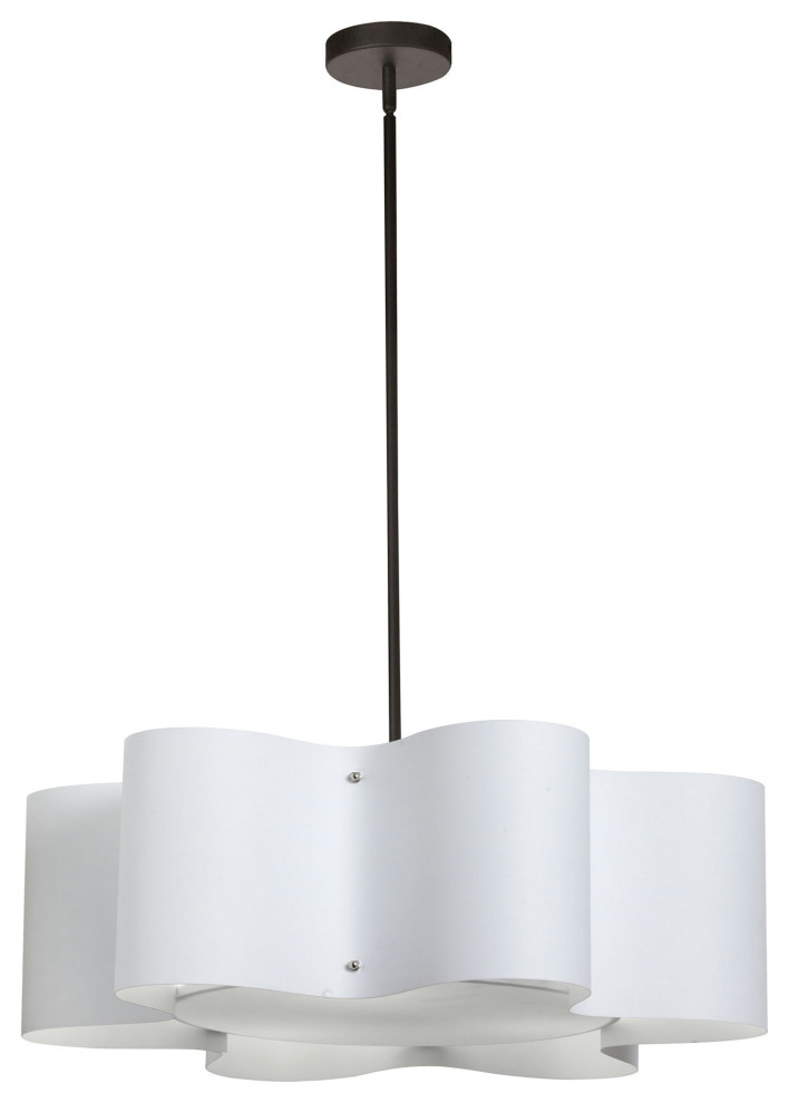3 Light Wave Drum Pendant, JTone White with 195F Diffuser ...