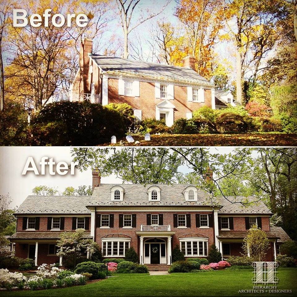 Before & After - Traditional Red-Brick Colonial - Traditional ...