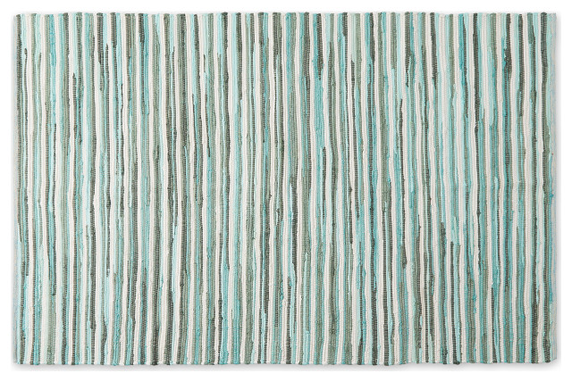 Dark Brown Slim Stripe Cotton Chindi Rug 2Ft 3Inx6Ft - Area Rugs - by ...