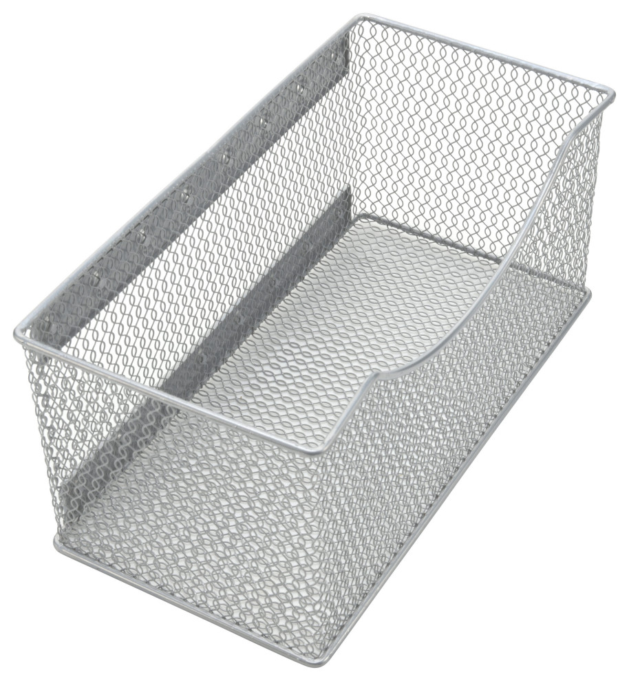 Ybm Home Wire Mesh Magnetic Basket, Silver 11"x5.5"x5" - Contemporary ...
